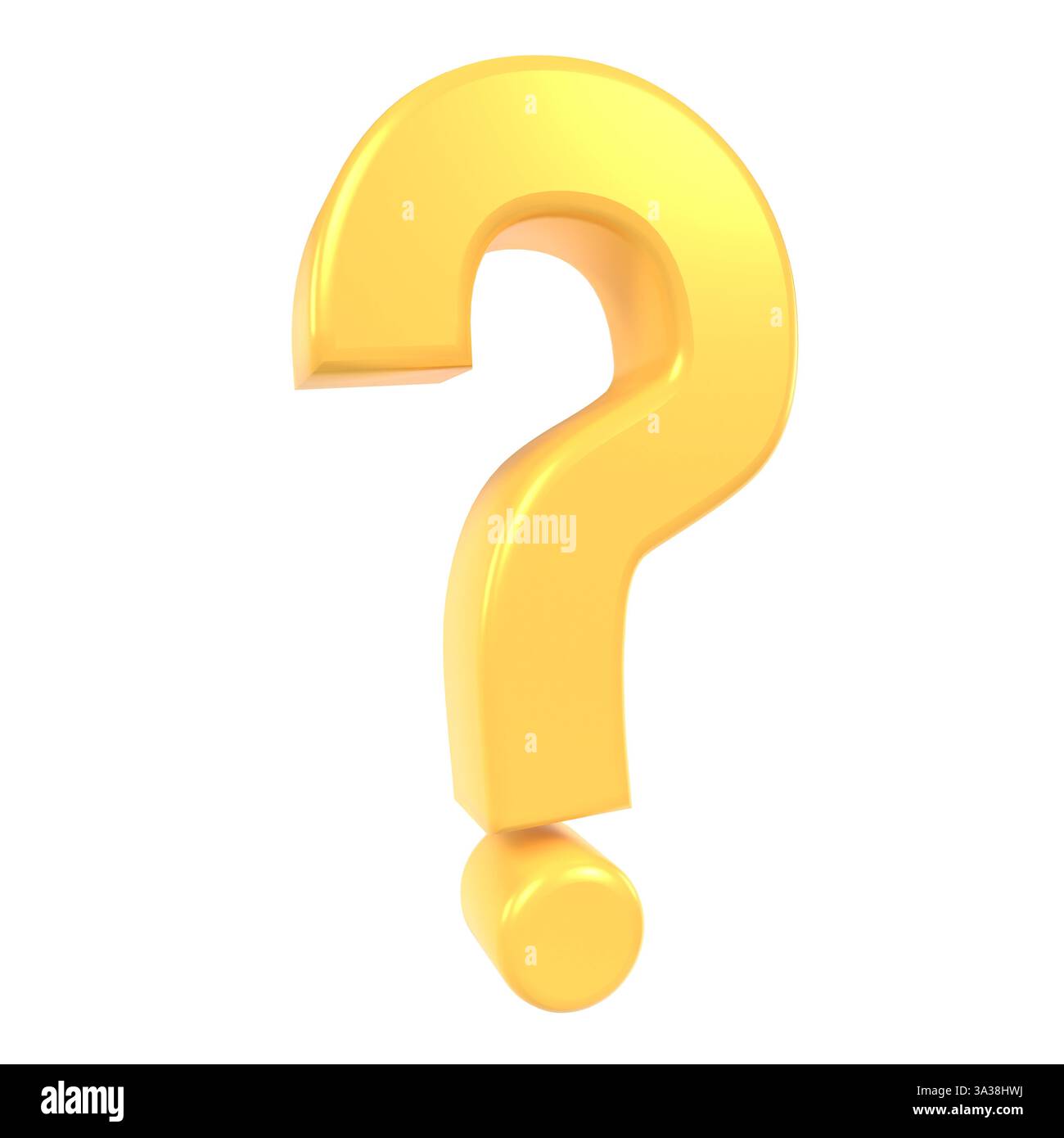 Bright yellow question mark symbol stands out on a clean white ...