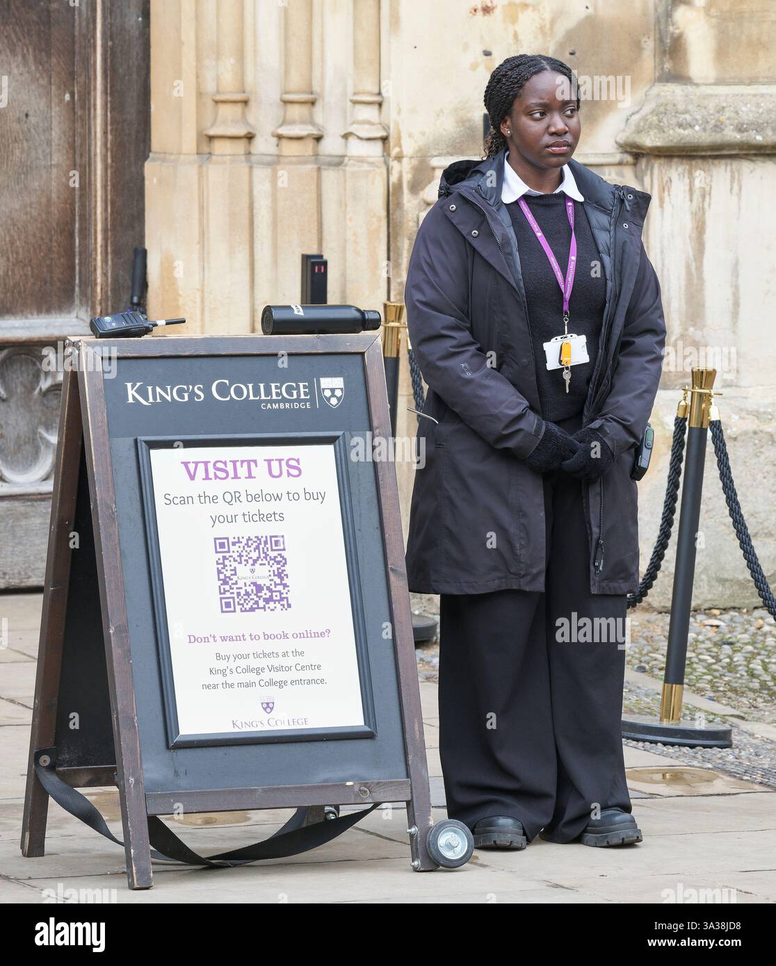 Female security guard at King's College, University of Cambridge ...