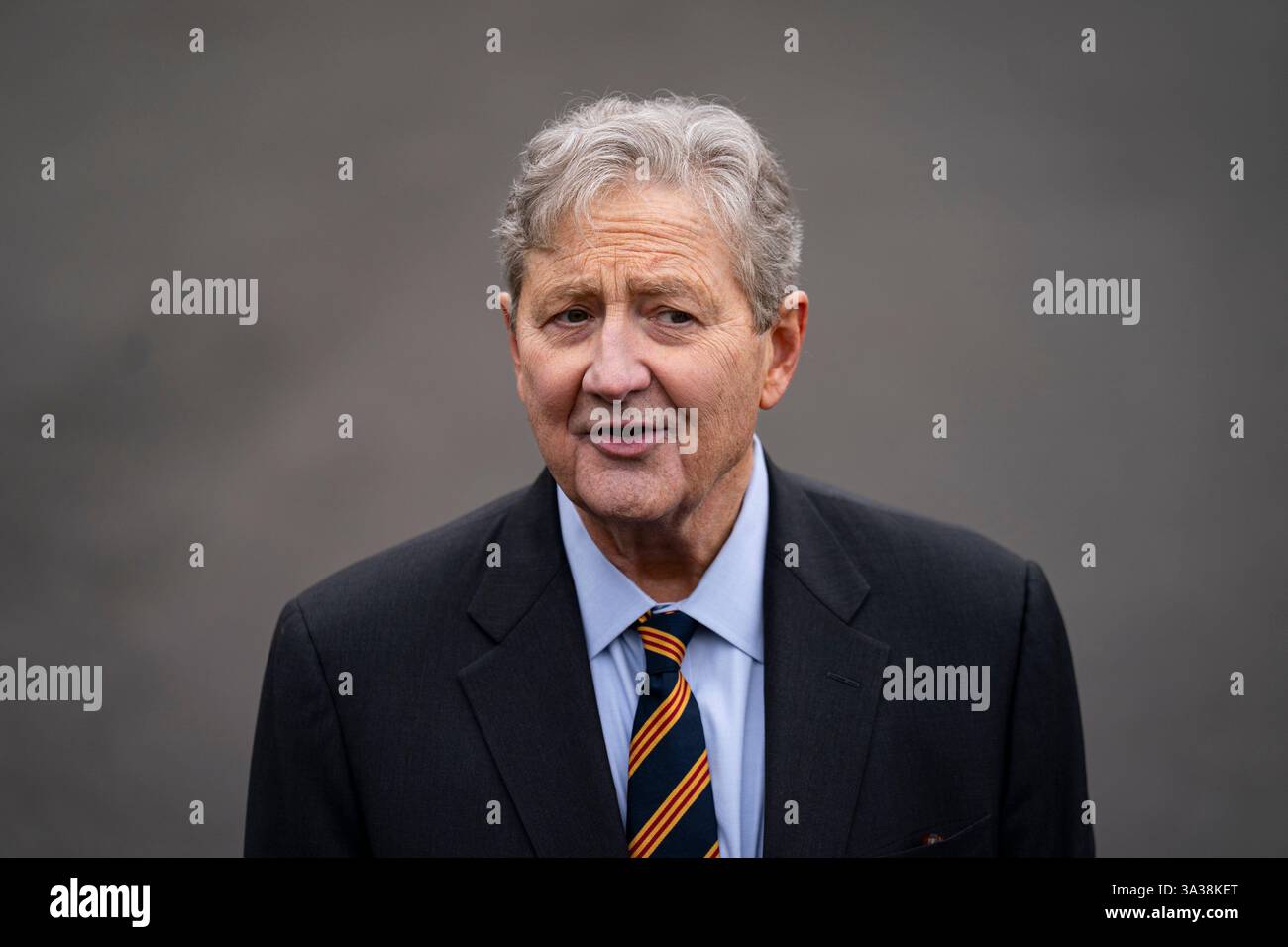 Sen. John Kennedy, R-LA, speaks to reporters outside the White House in ...