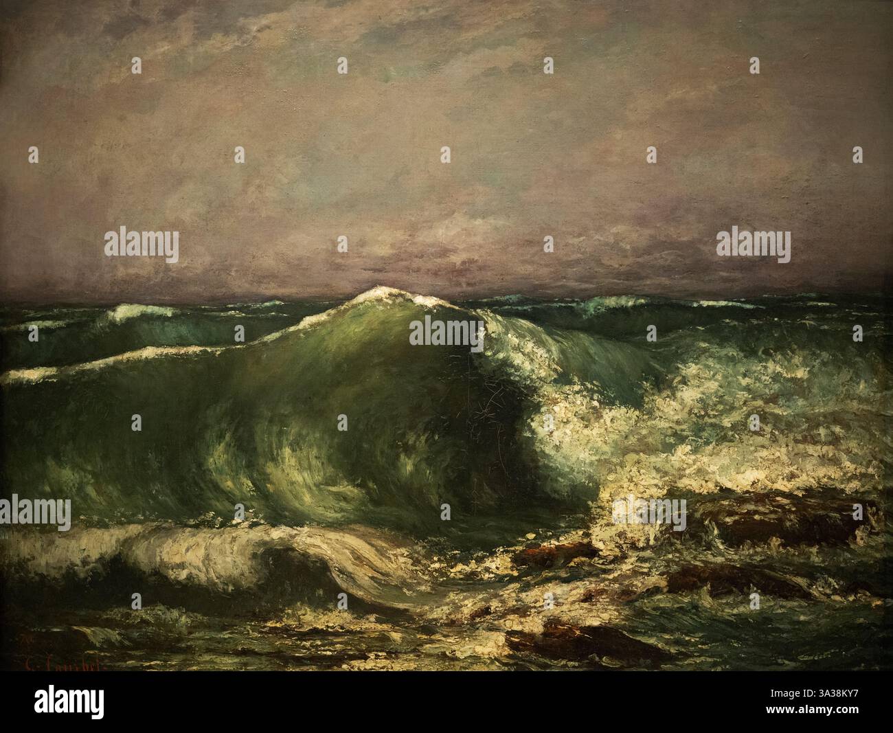 Gustave Courbet painting; Courbet The Wave; 1870; 19th century French ...
