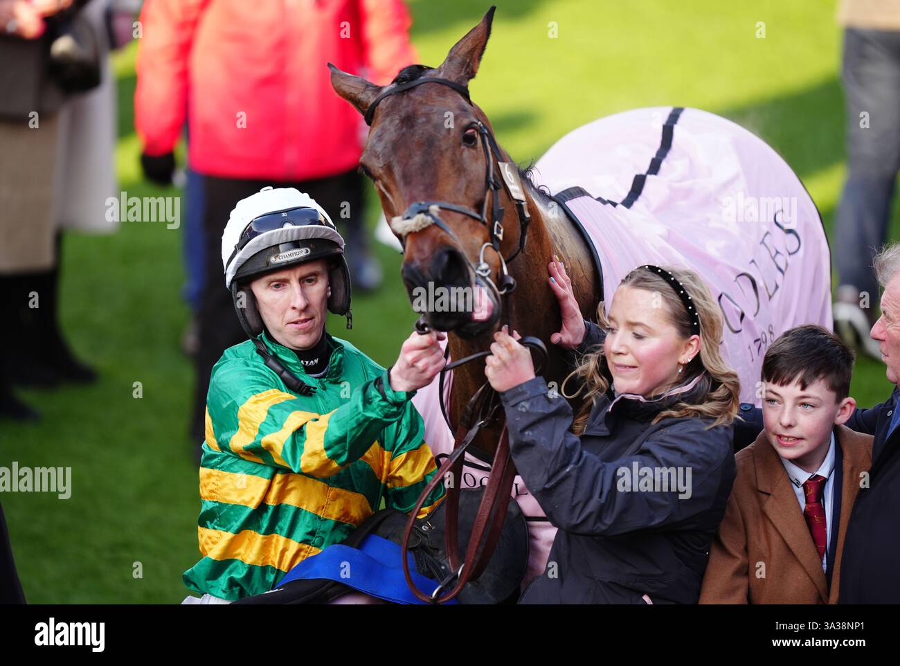 Mark Walsh after winning the Boodles Cheltenham Gold Cup Chase aboard ...