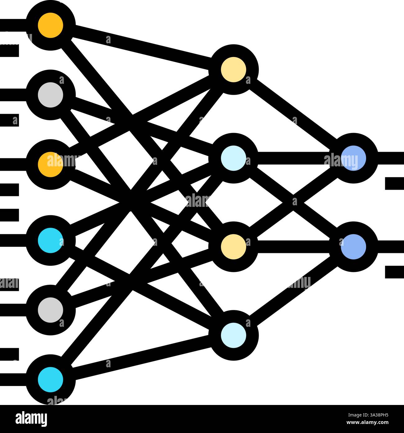 neural network diagram nlp color icon vector illustration Stock Vector ...