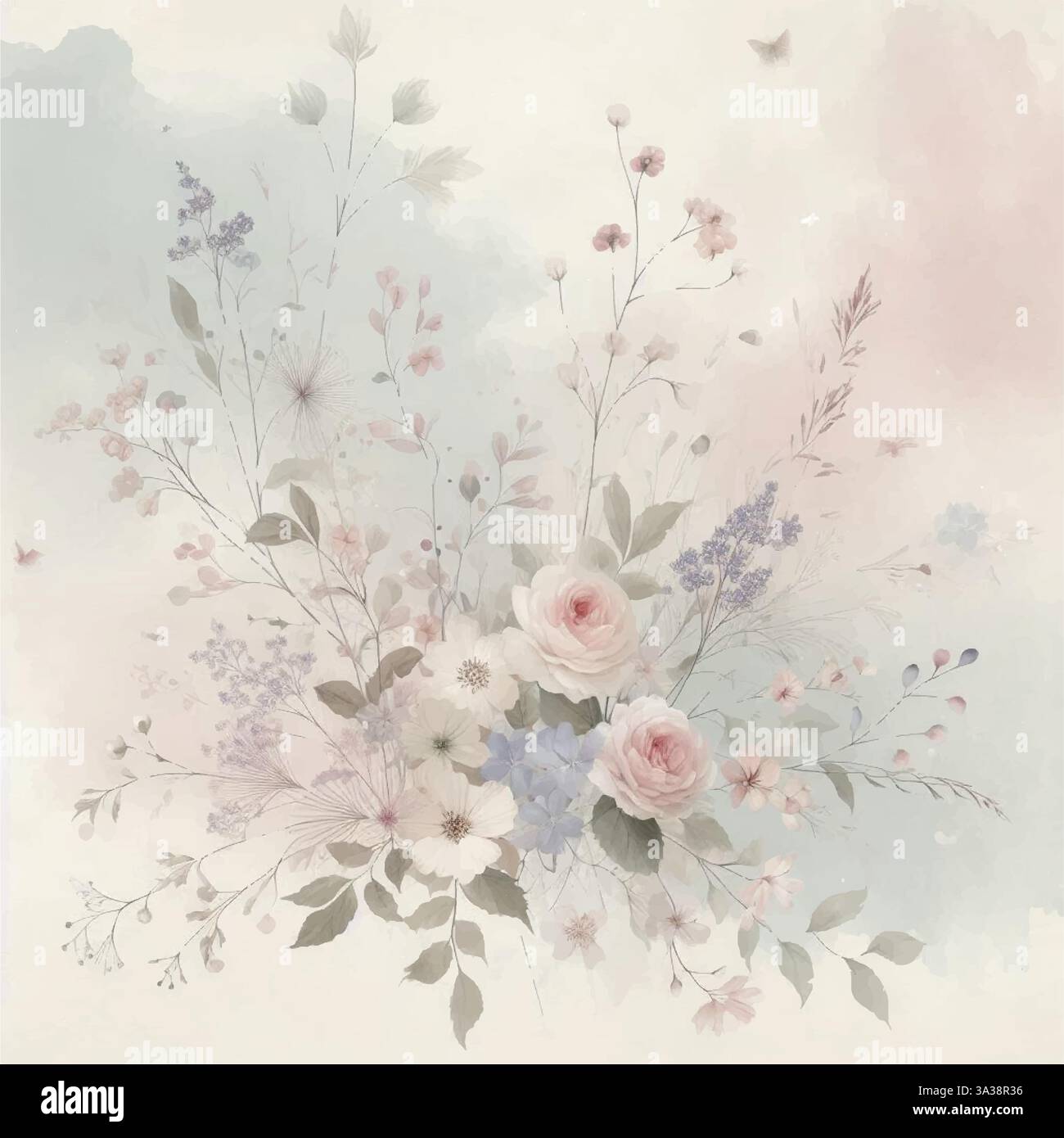 Soft Watercolor Background with Gentle Blending Stock Vector Image ...