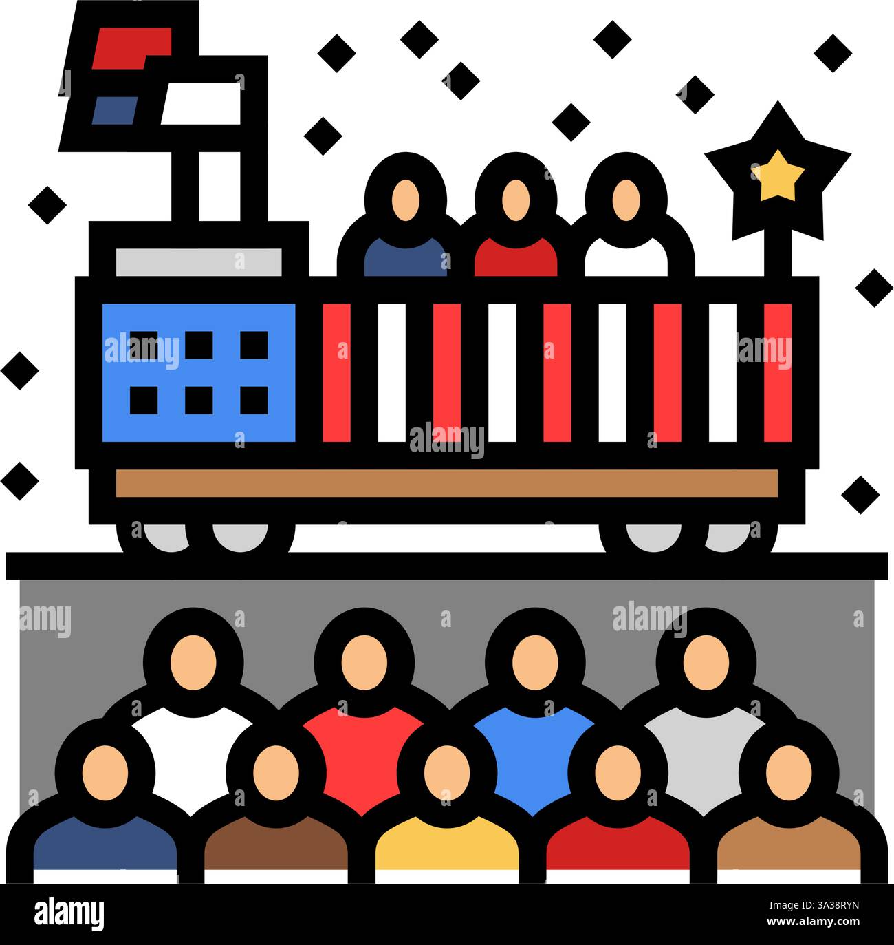 patriotic parade uncle sam color icon vector illustration Stock Vector ...