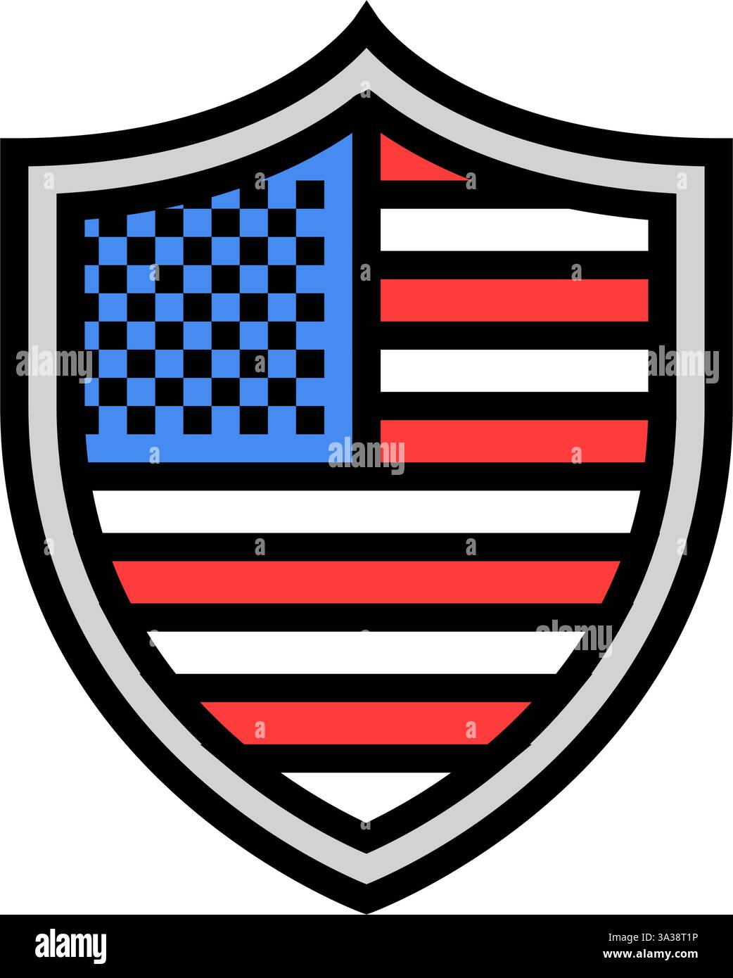 patriotic shield uncle sam color icon vector illustration Stock Vector ...