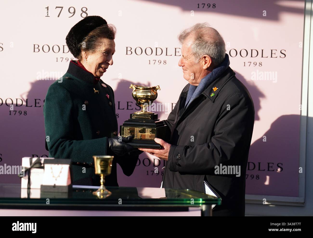 The Princess Royal presents J. P. McManus with the Cheltenham Gold Cup ...