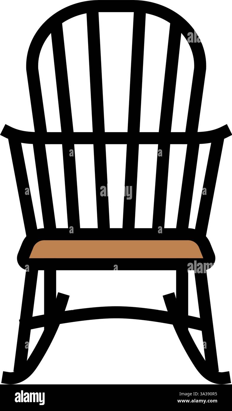 rocking chair slow living color icon vector illustration Stock Vector ...