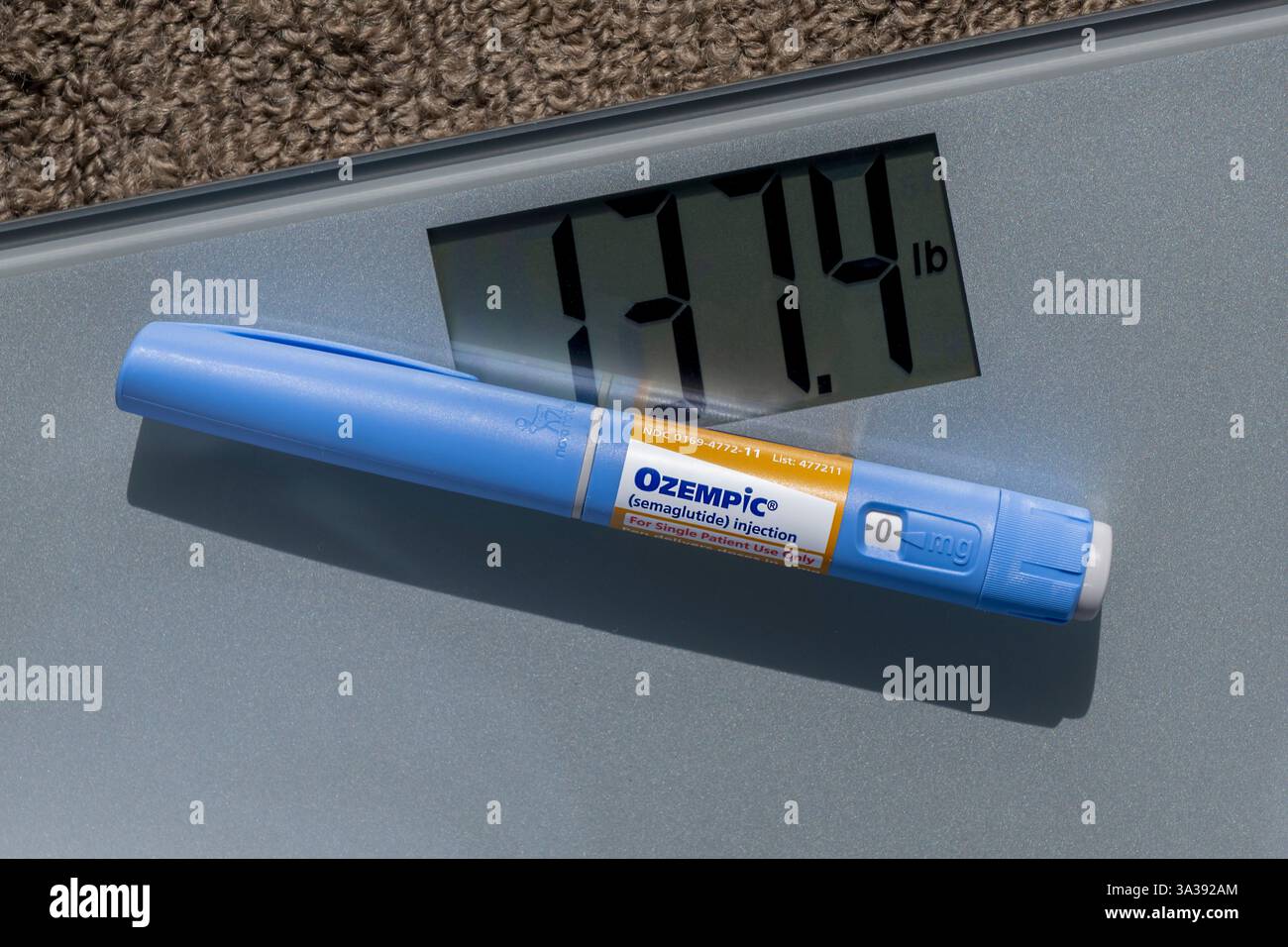 Still life of injectable prescription weight loss medicine Ozempic on ...