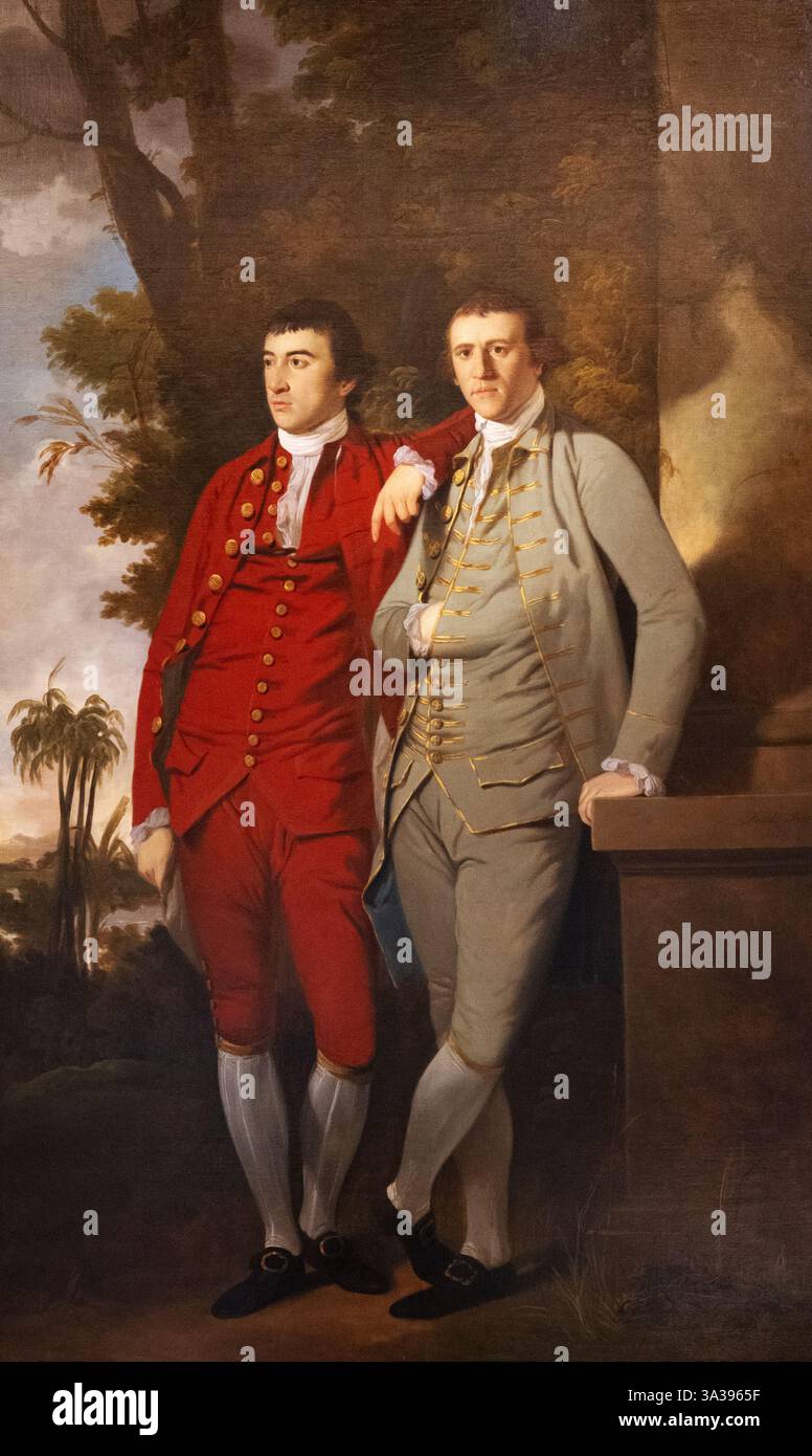 Tilly Kettle painting; "Portrait of Charles and John Sealy" 1773 ...