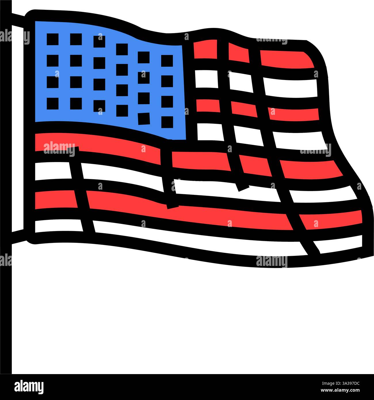 star spangled banner hat color icon vector illustration Stock Vector ...