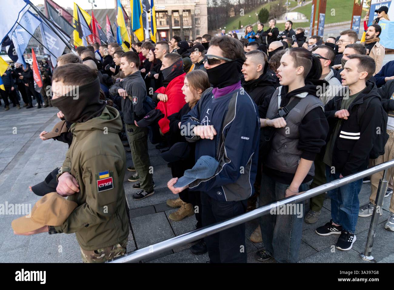 March in honor of Ukrainian Volunteers in Kyiv on Ukrainian Volunteer ...