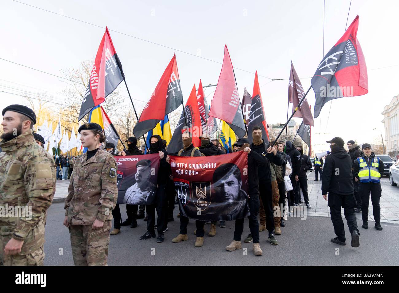 March in honor of Ukrainian Volunteers in Kyiv on Ukrainian Volunteer ...