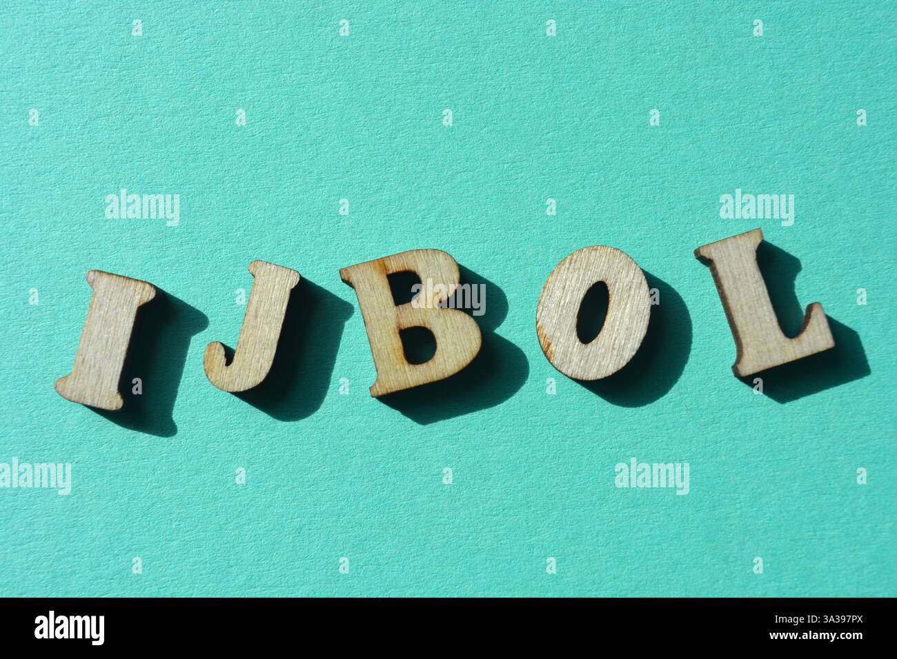 IJBOL, acronym in wooden alphabet letters isolated on background as ...