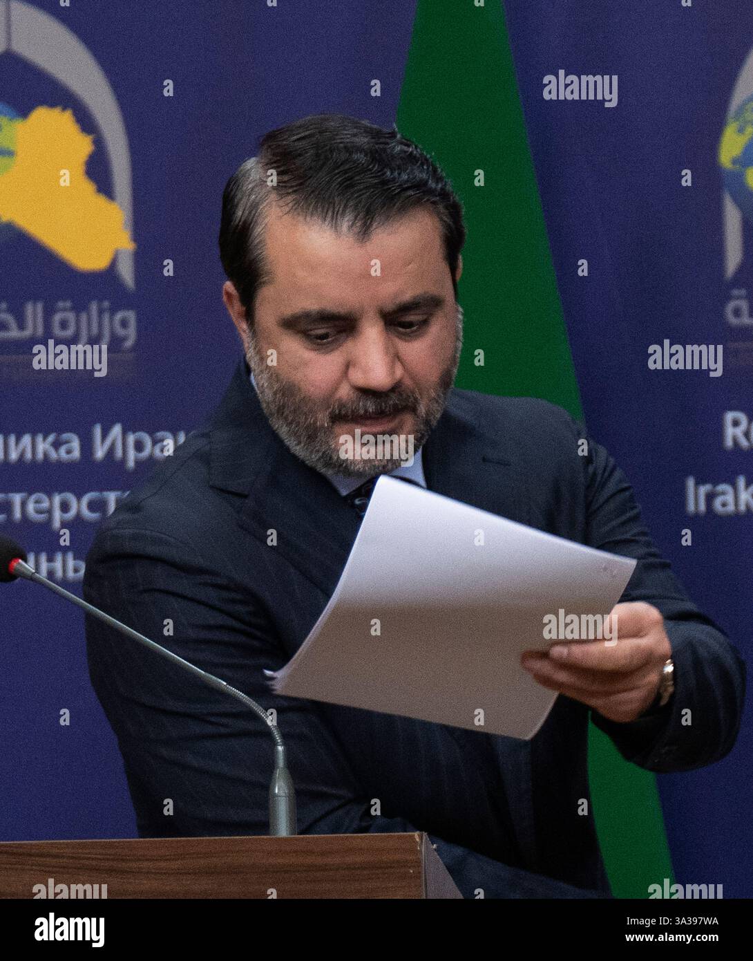Syrian Foreign Minister Asaad al-Shaybani speaks during a news ...