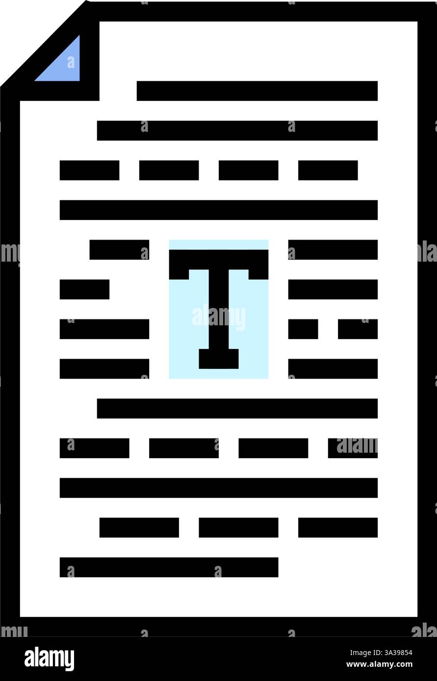 text document nlp color icon vector illustration Stock Vector Image ...