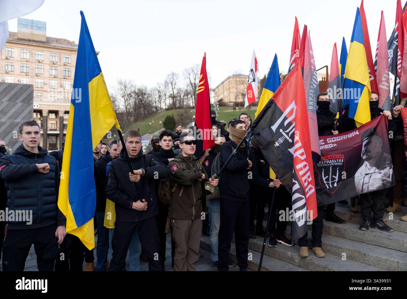 March in honor of Ukrainian Volunteers in Kyiv on Ukrainian Volunteer ...