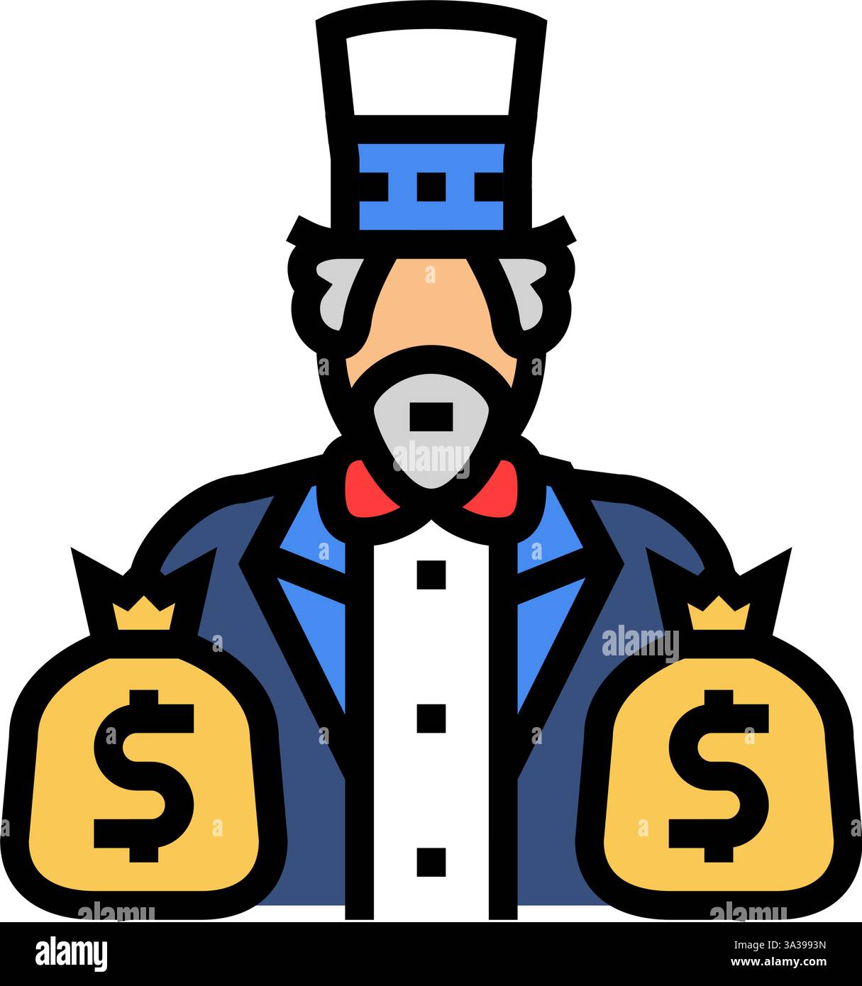 uncle sam sack of money color icon vector illustration Stock Vector ...