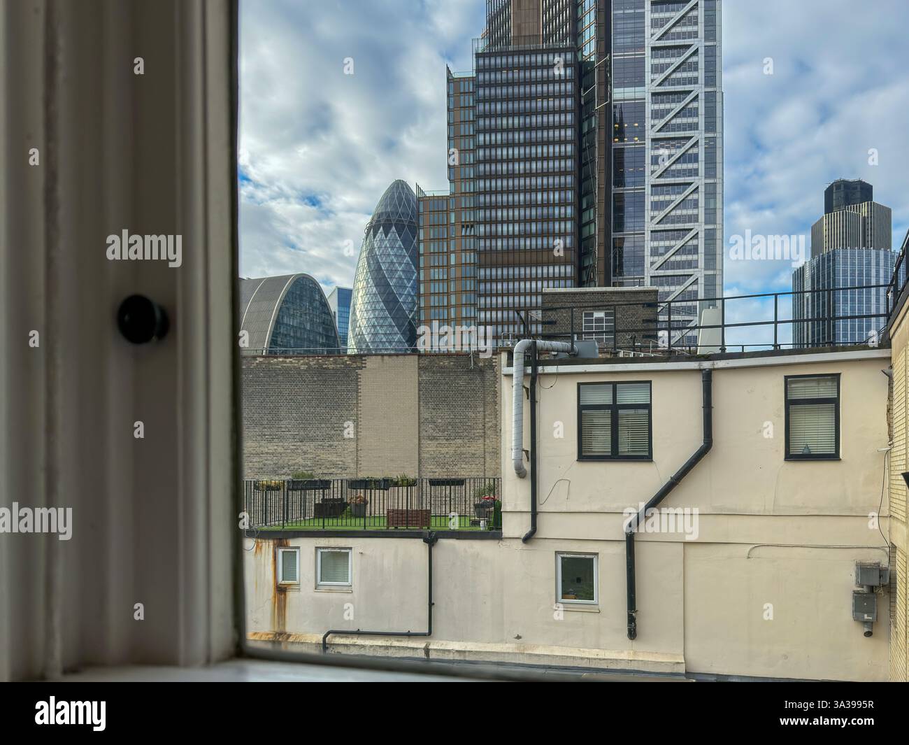 View of London Skyscrapers Including the Gherkin from Window Stock ...