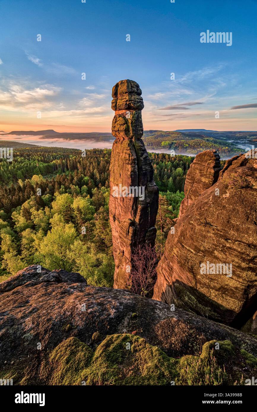 Landscape in the Saxon Switzerland National Park with the rock ...