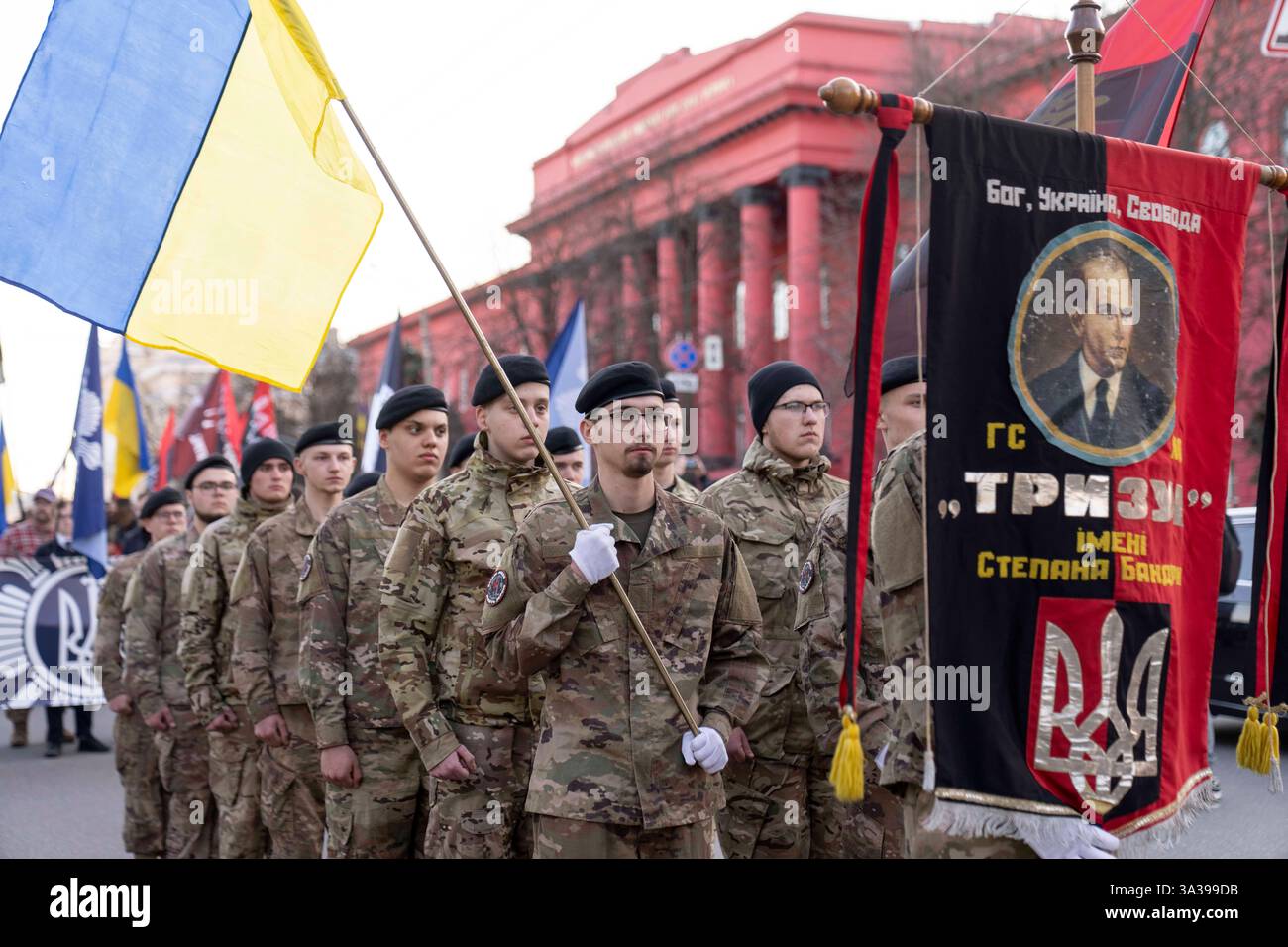 Ukrainian soldiers at march in honor of Ukrainian Volunteers in Kyiv on ...