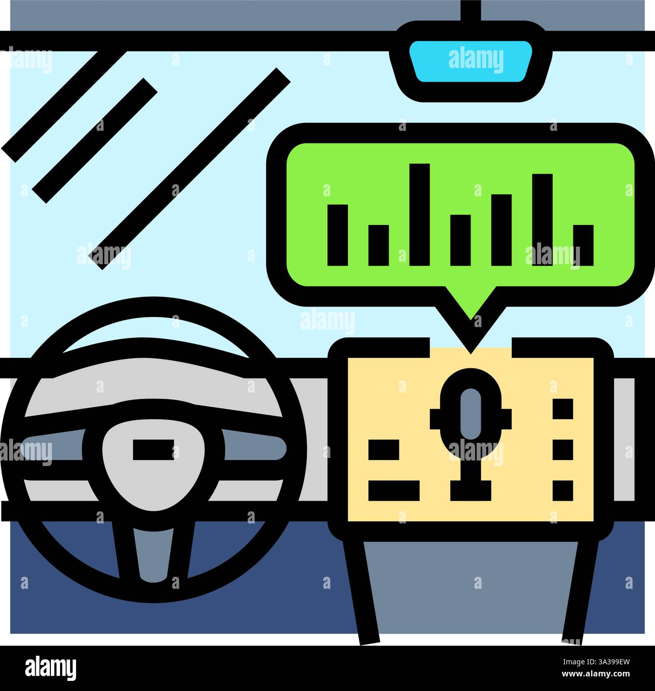 voice activated system auto tainment color icon vector illustration ...