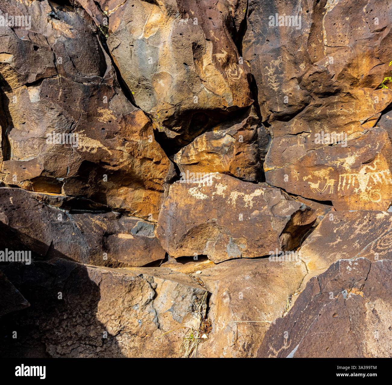 Ancient Native American Symbols Carved on Rock Panels, La Cieneguilla ...