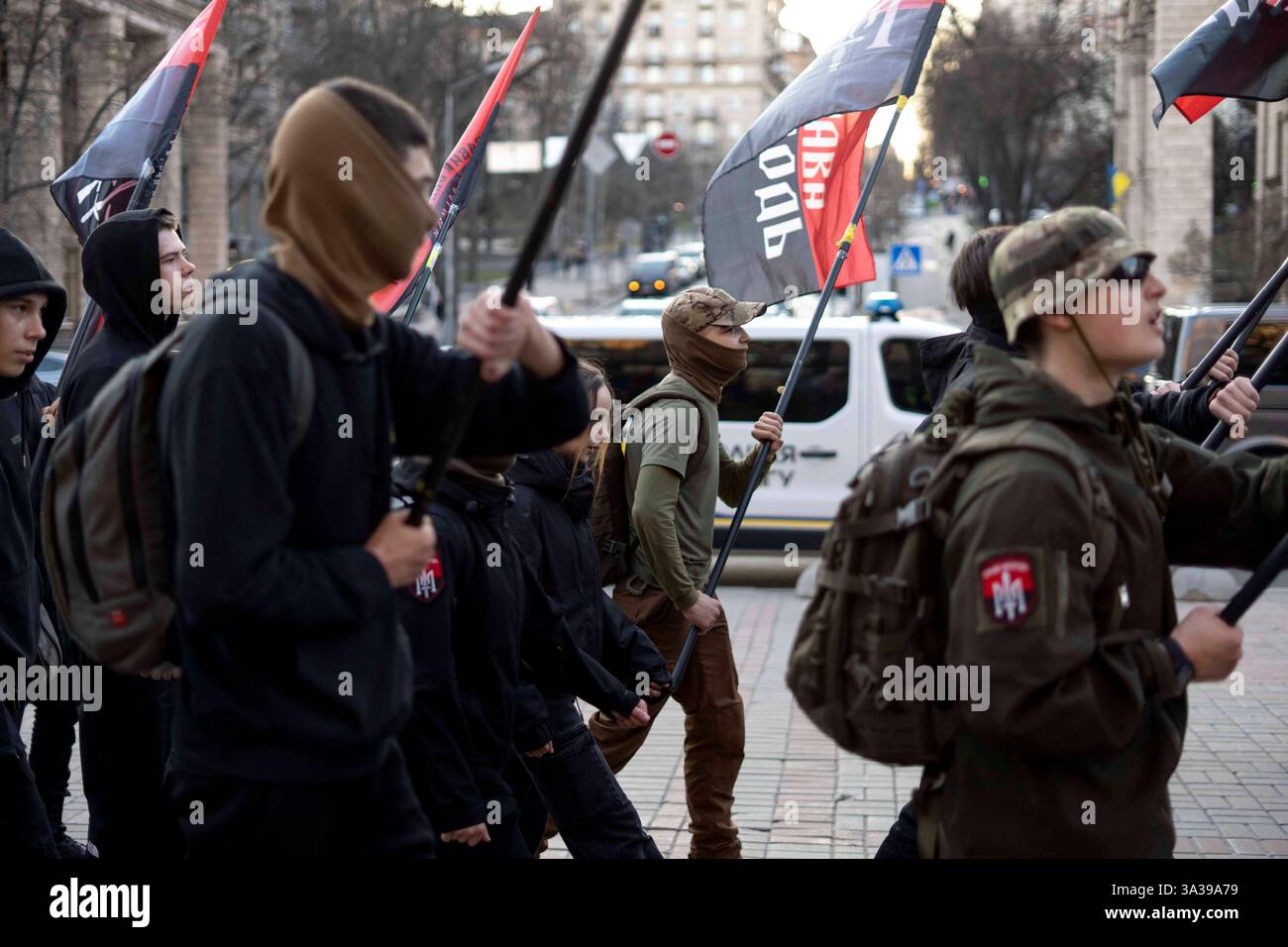 March in honor of Ukrainian Volunteers in Kyiv on Ukrainian Volunteer ...