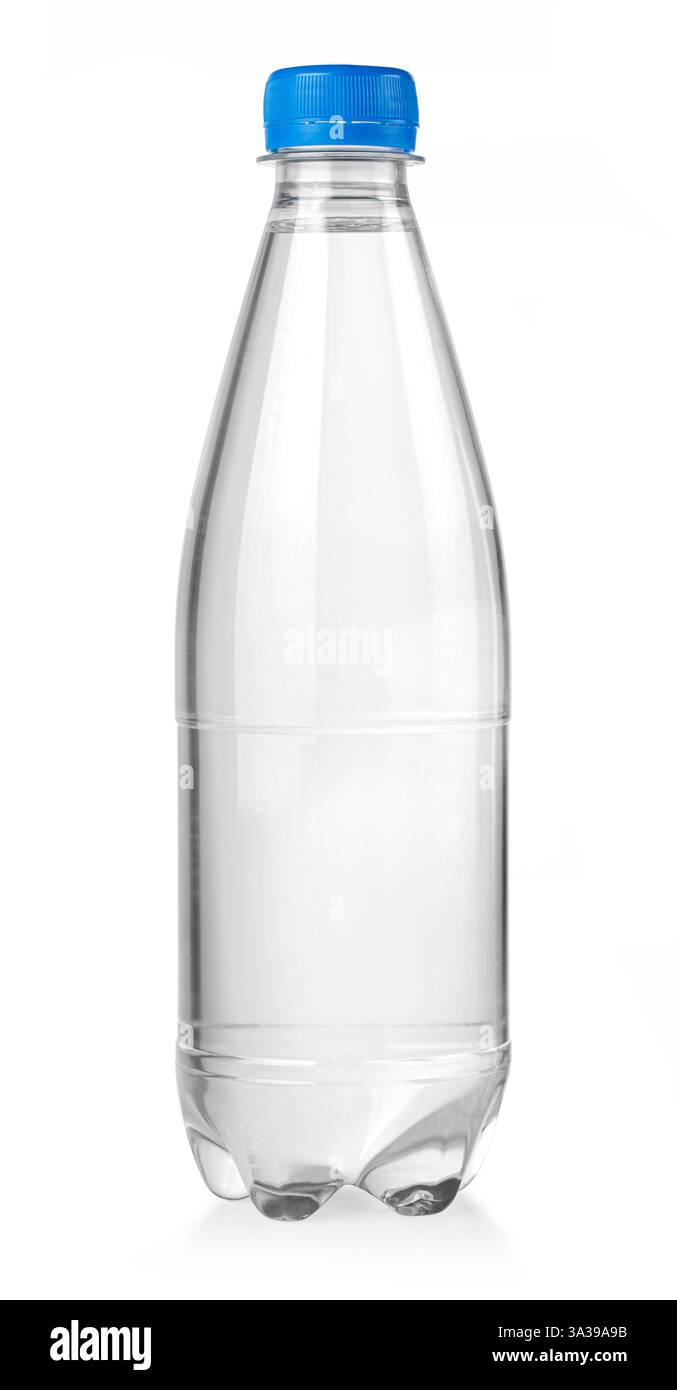 Studio shot of refreshing water in a clear plastic bottle, perfect for ...
