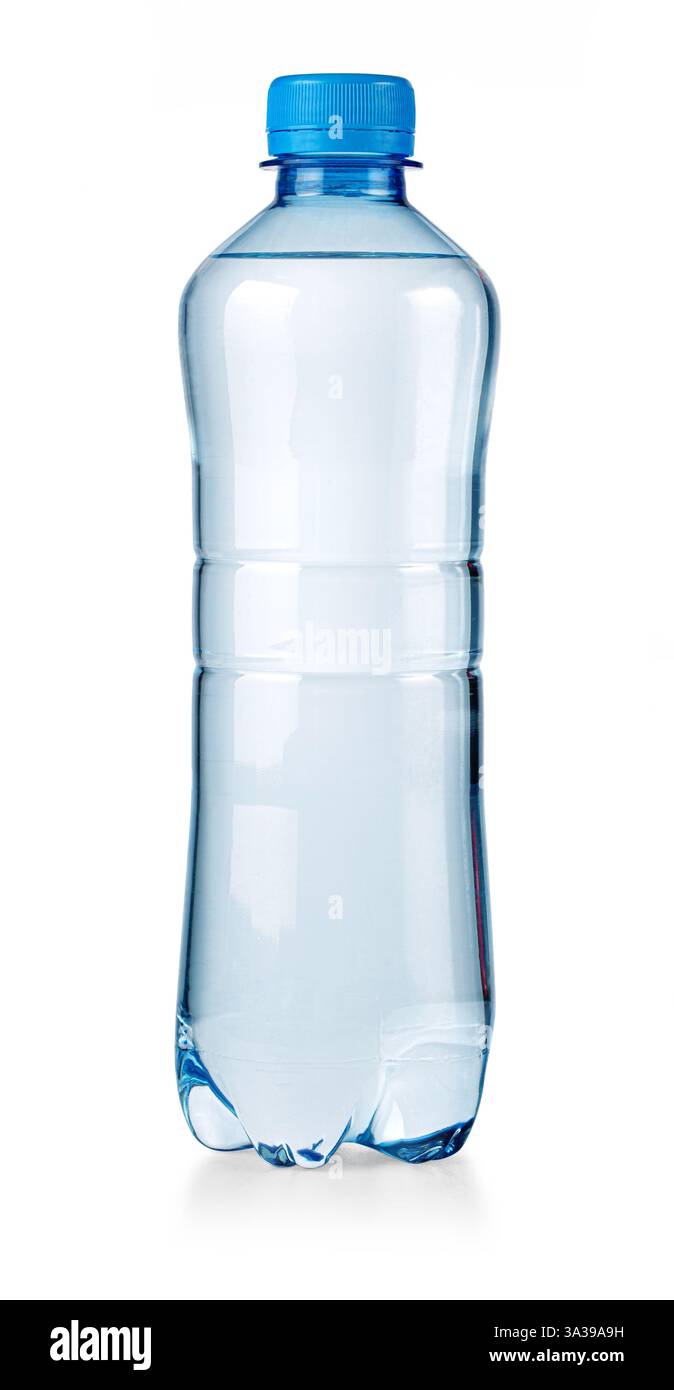 Refreshing still water in a plastic bottle with a blue cap, promoting ...