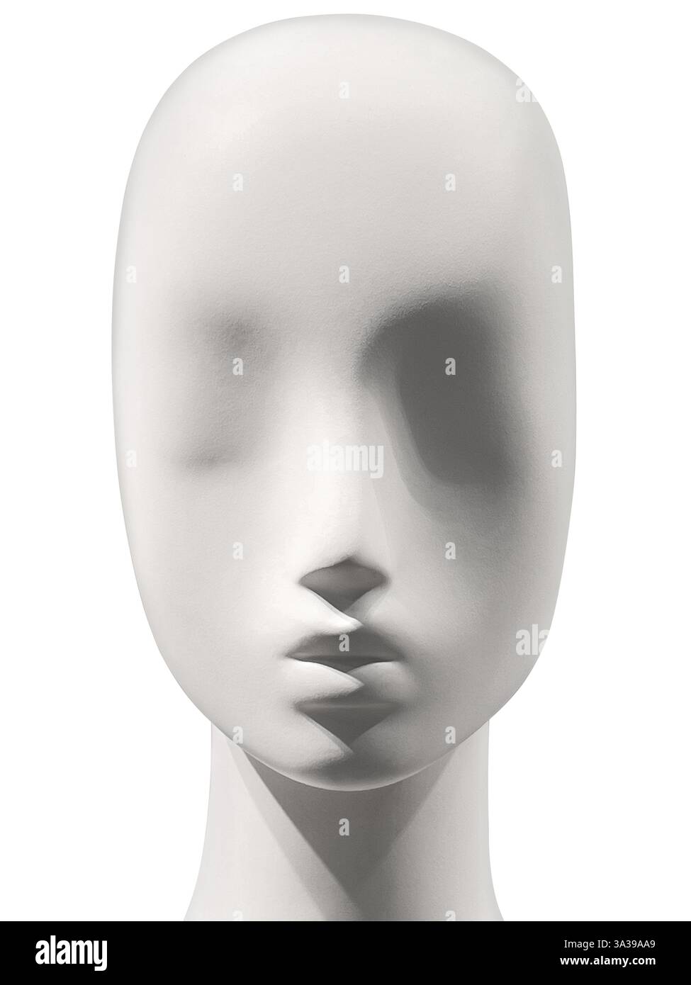Smooth white mannequin head representing neutrality, anonymity, and ...