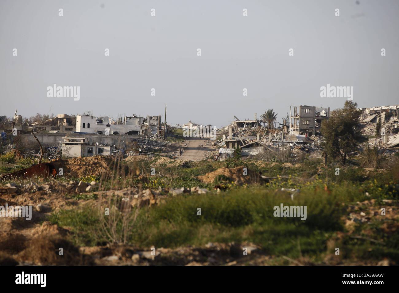 A scene of devastation as Palestinians continue their daily lives with ...
