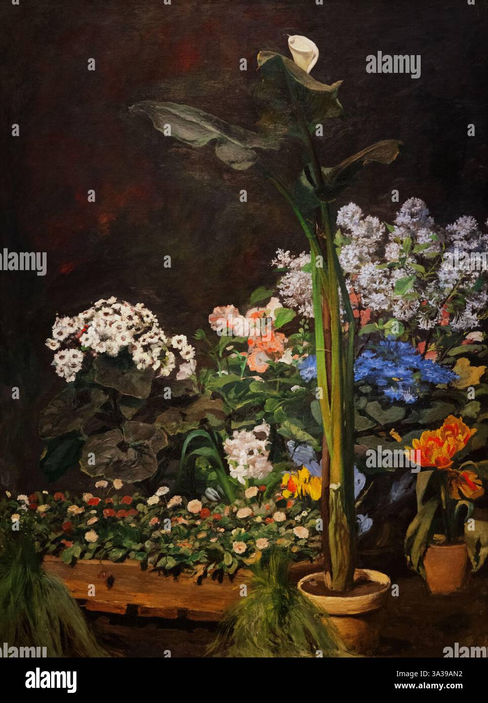 Pierre Auguste Renoir painting; Renoir, Lily and Greenhouse plants ...