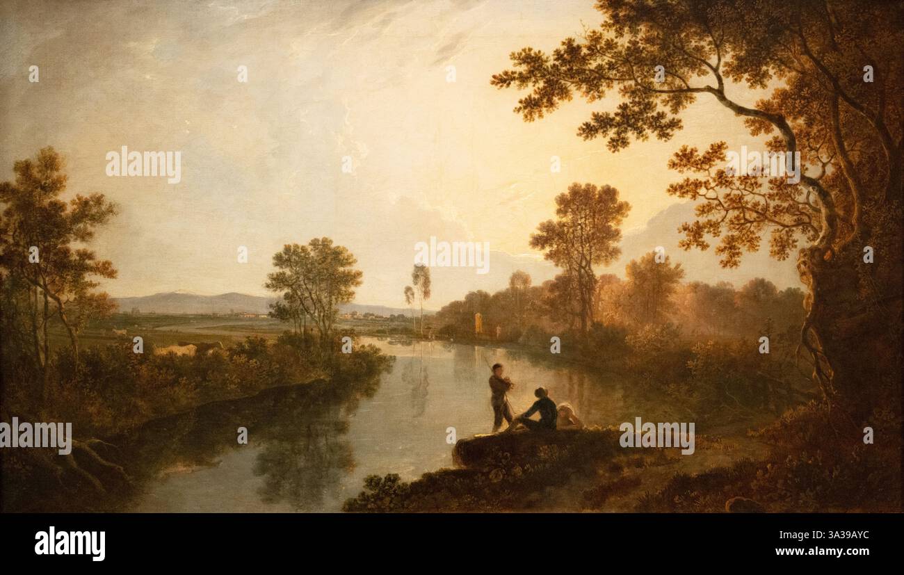 Richard Wilson painting; Wilson, "A View of the River Dee", c.1760 ...