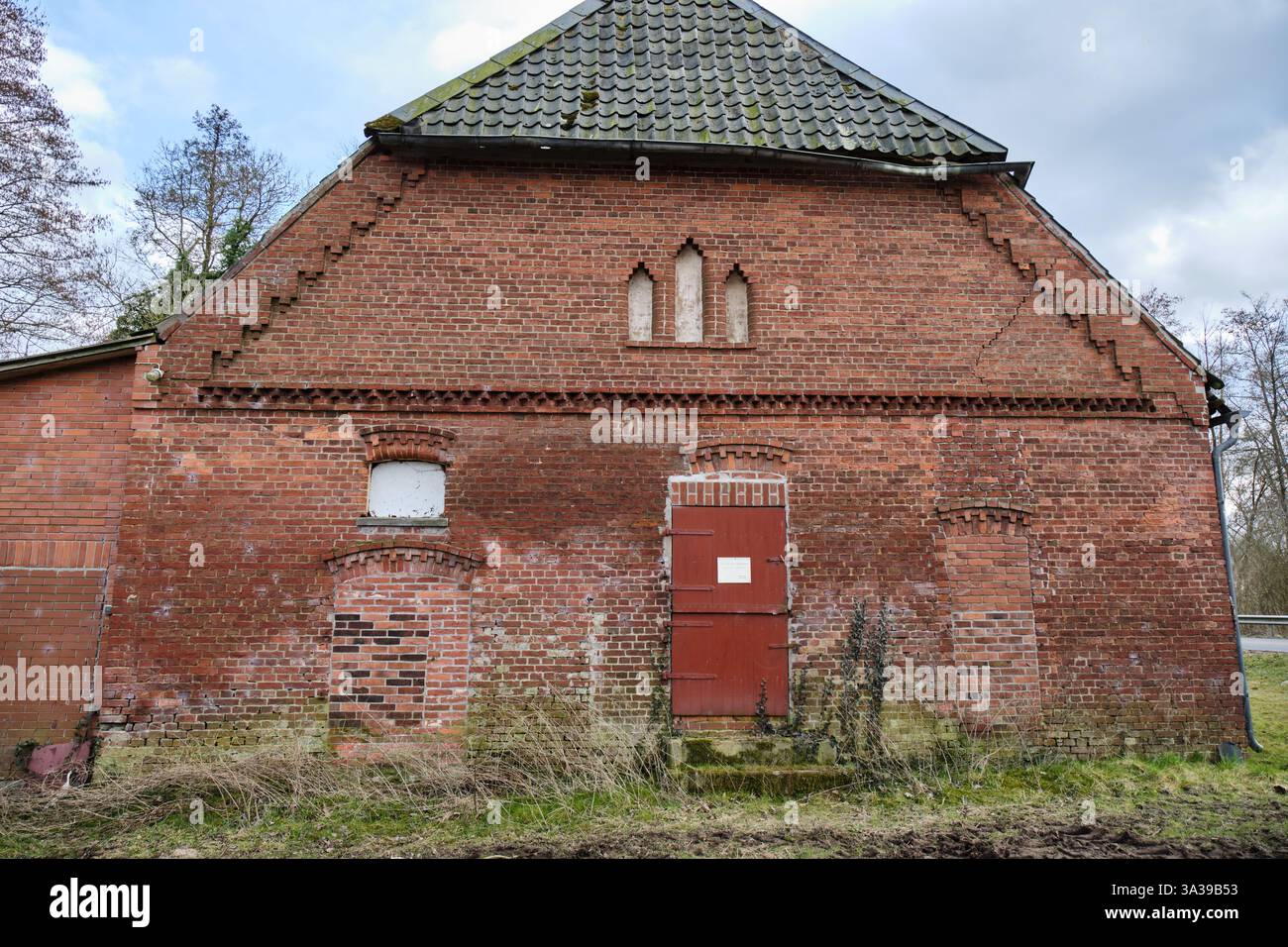 March 12, 2025 - Helzendorf-Germany: A former brick farmhouse, later ...