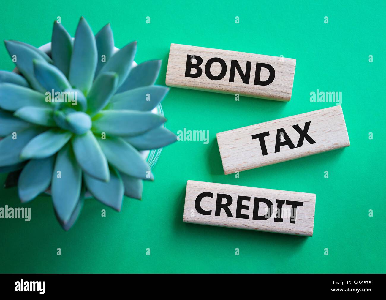 Bond Tax Credit symbol. Concept word Bond Tax Credit on wooden blocks ...