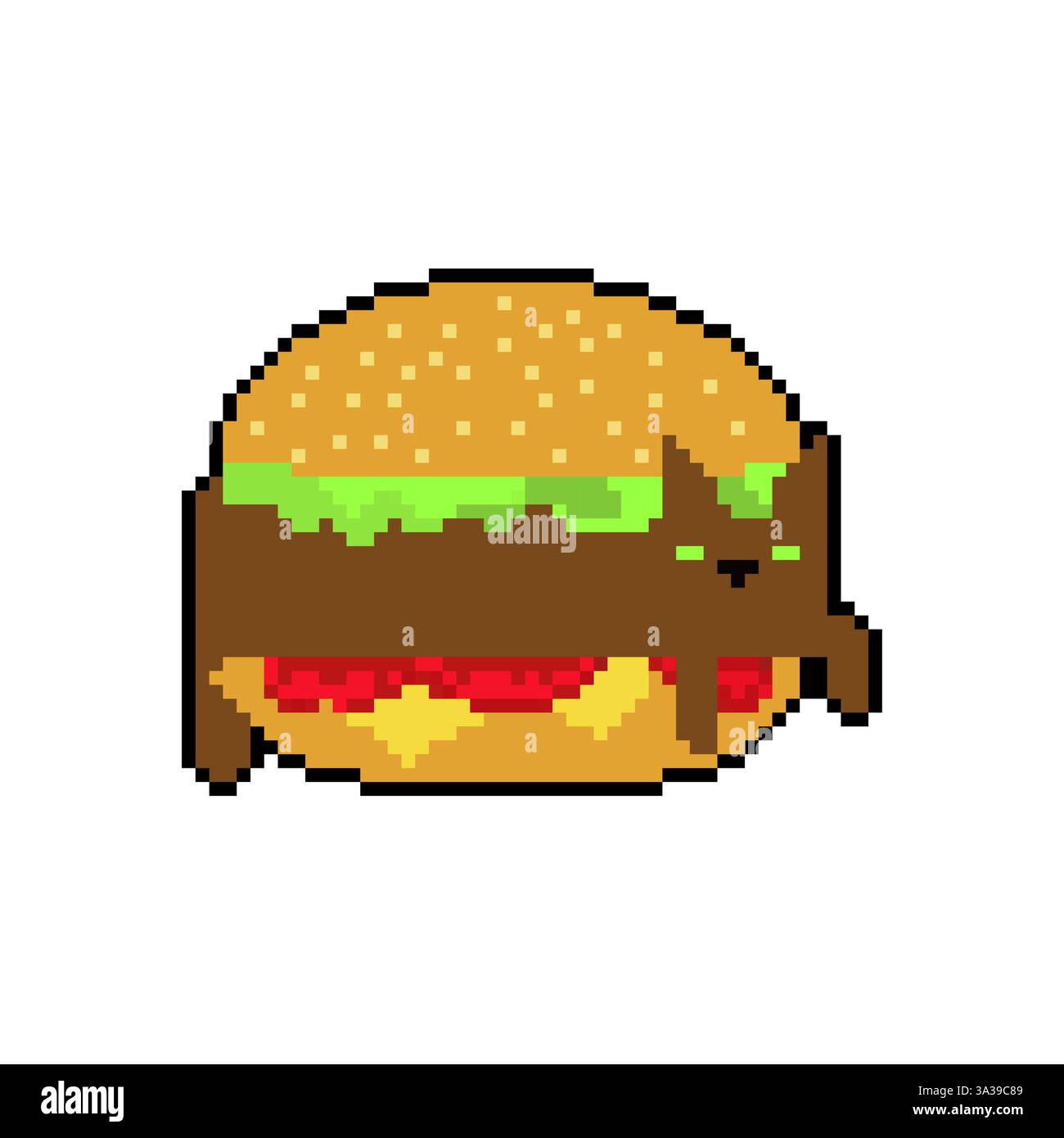 Cat in burger pixel art. 8 bit Pat in burger Stock Vector Image & Art ...