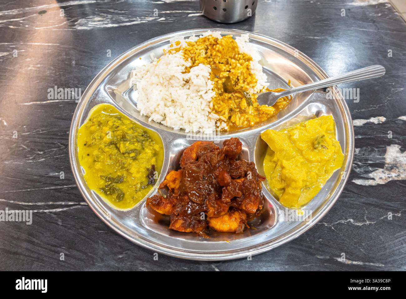 a plate of Indian or South Indian thali or an Odia Lunch Thali., rice ...