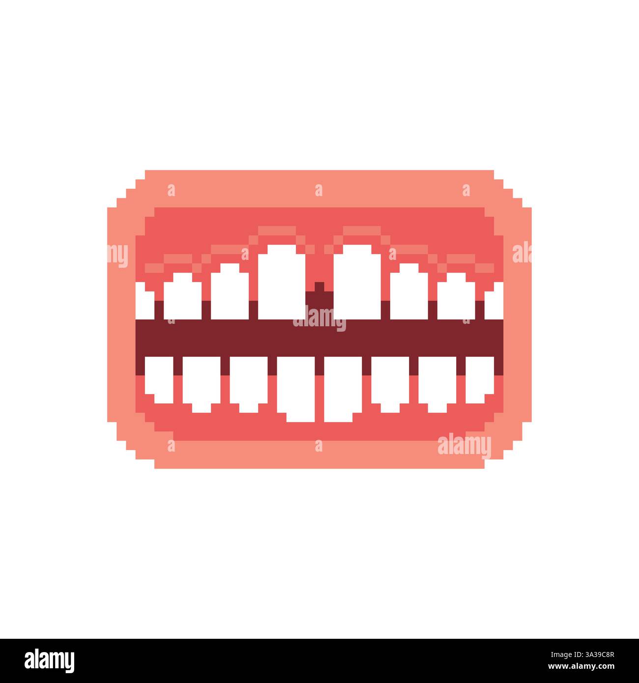 Gap mouth pixel art. 8 bit Large space between teeth Stock Vector Image ...