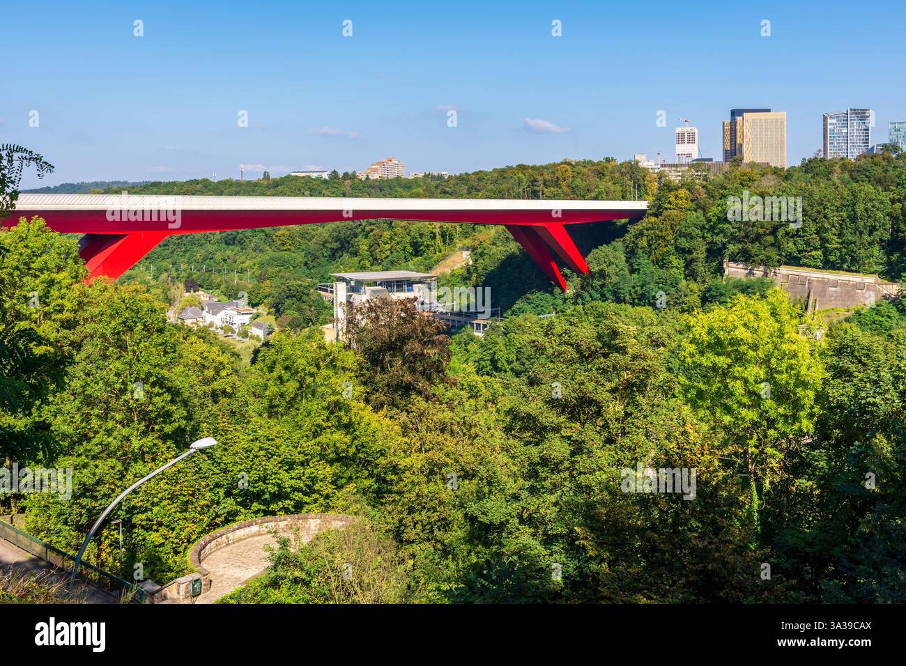 The Grand Duchess Charlotte Bridge, aka the Red Bridge, achieved in ...