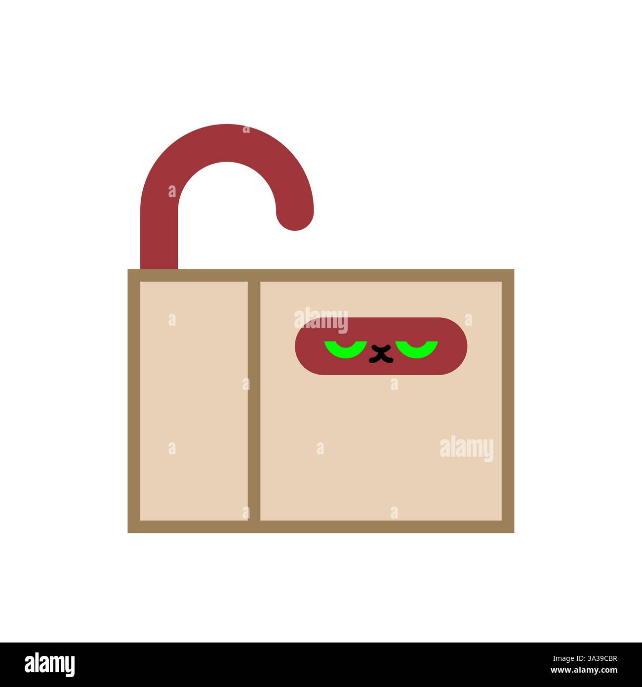 Cat in box. Pet sits in box and sticks out its tail Stock Vector Image & Art - Alamy