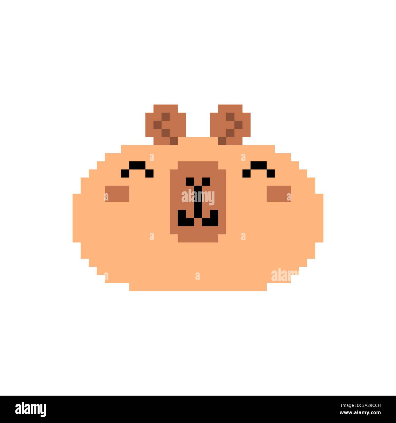 Capybara pixel art. 8 bit Capybara face Stock Vector Image & Art - Alamy