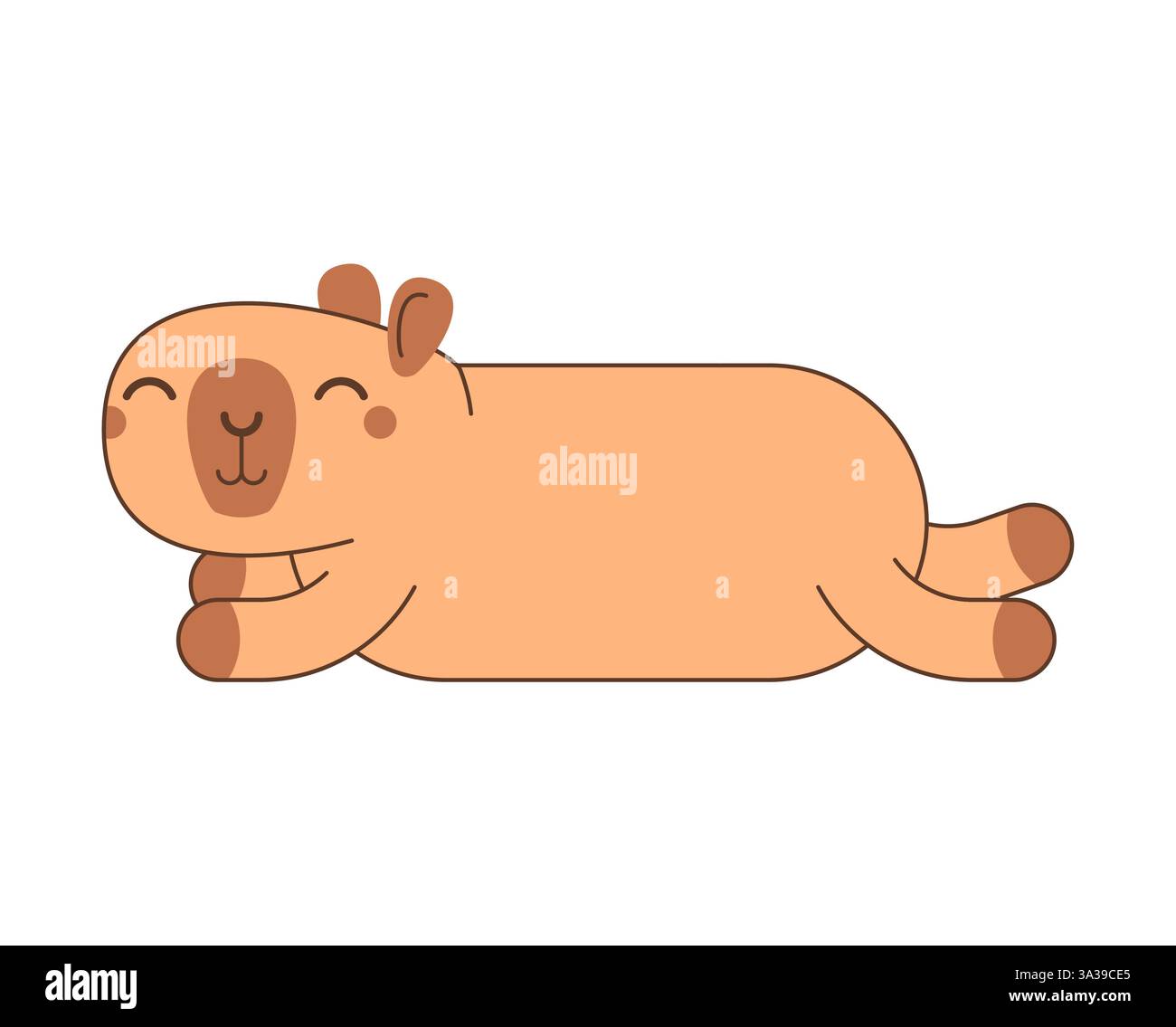 Capybara is lying down. Cute capybara is resting Stock Vector Image ...