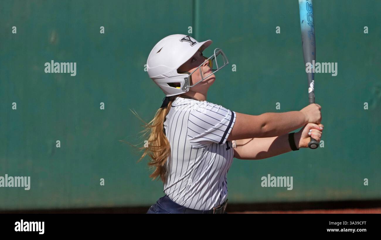 Yale first baseman Lauren Perren (20) during an NCAA softball game ...