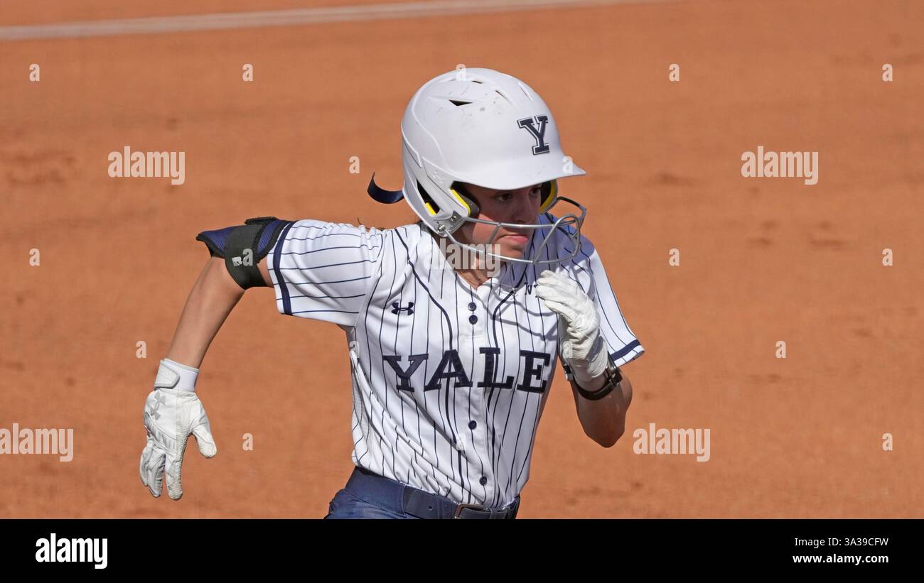 Yale outfielder Ella Gandolfo (6) during an NCAA softball game against ...