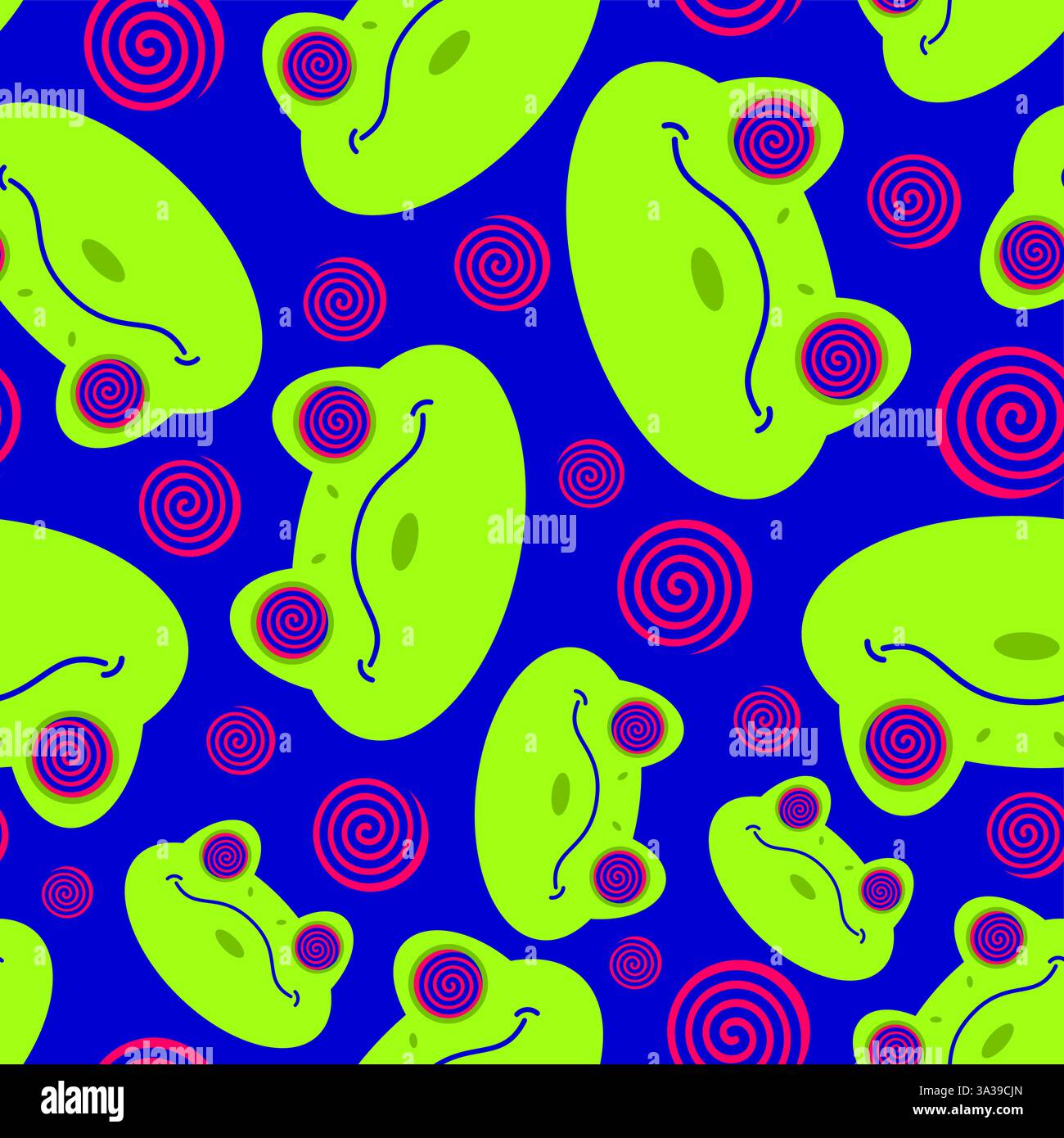 Hypnotoad pattern seamless. Toad with spiral eyes for hypnotizing ...