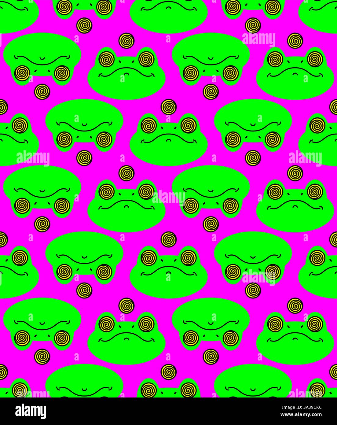 Hypnotoad pattern seamless. Toad with spiral eyes for hypnotizing ...