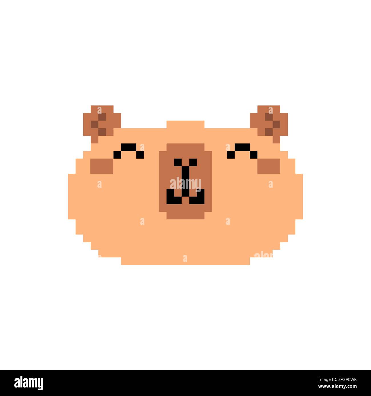 Capybara pixel art. 8 bit Capybara face Stock Vector Image & Art - Alamy