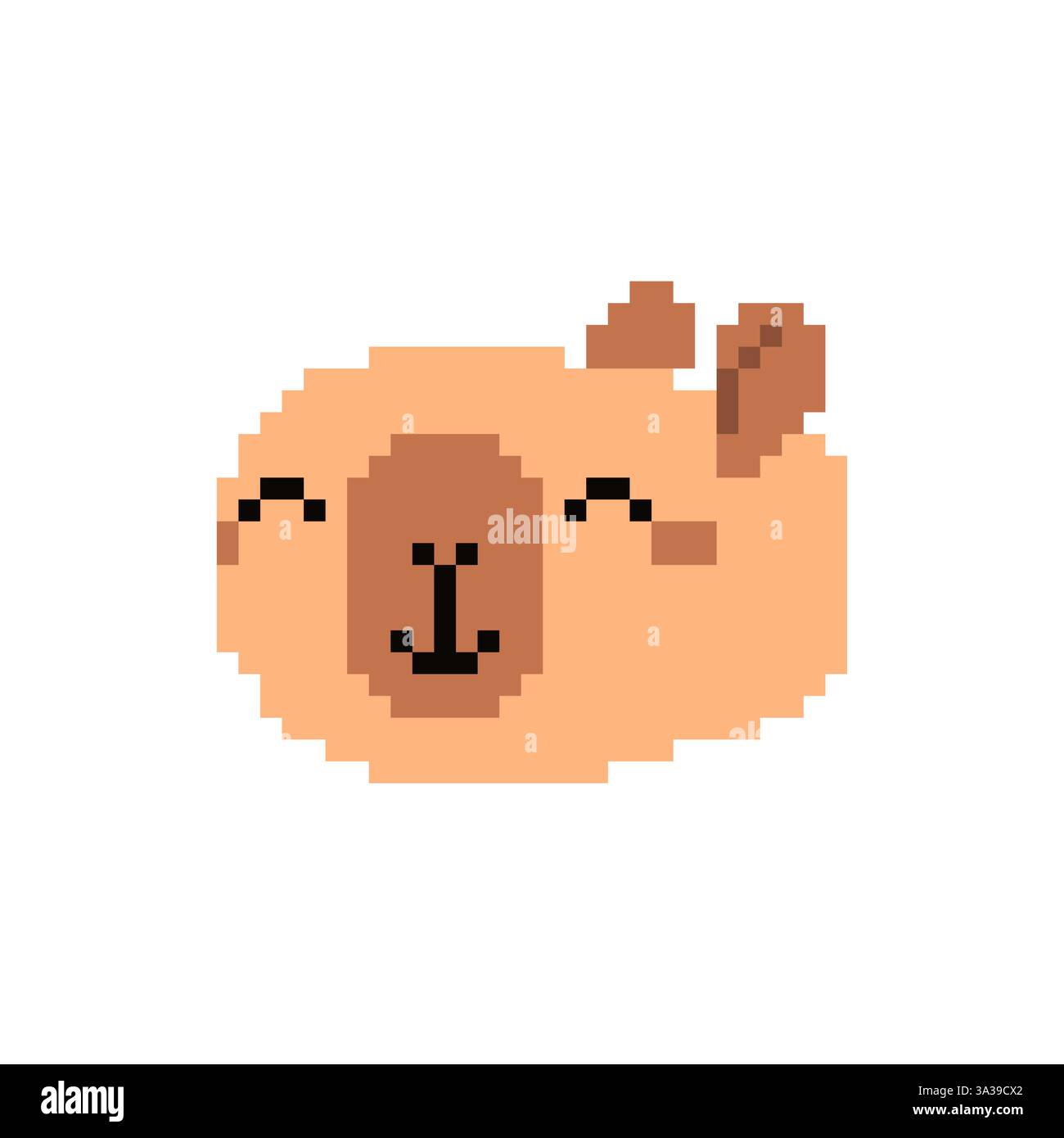 Capybara pixel art. 8 bit Capybara face Stock Vector Image & Art - Alamy