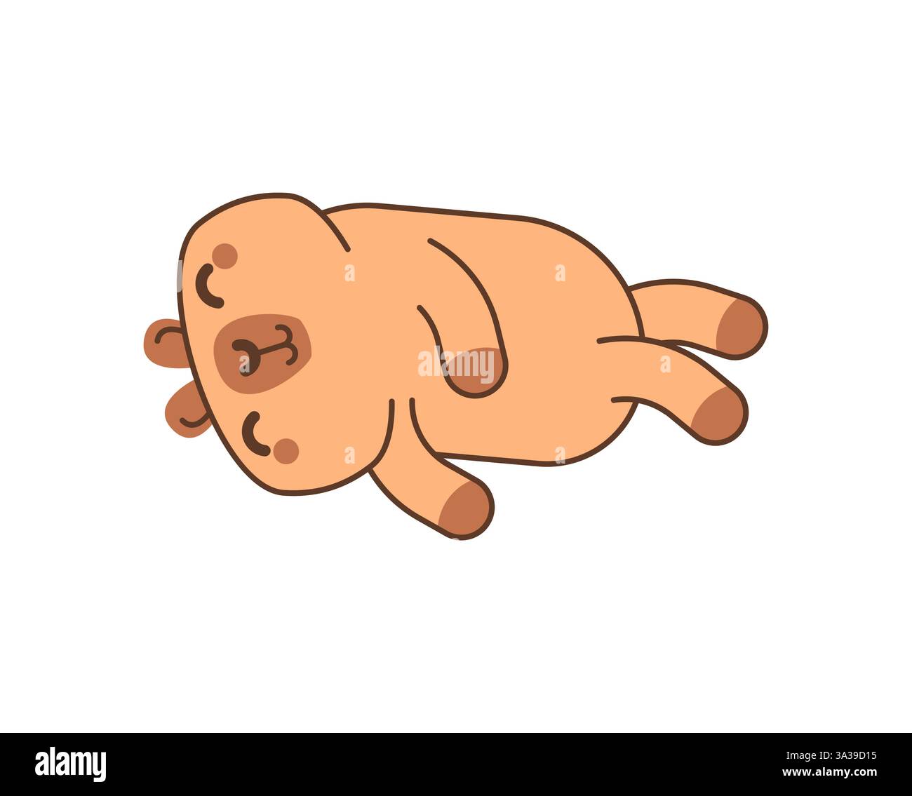 Capybara is lying down. Cute capybara is resting Stock Vector Image ...