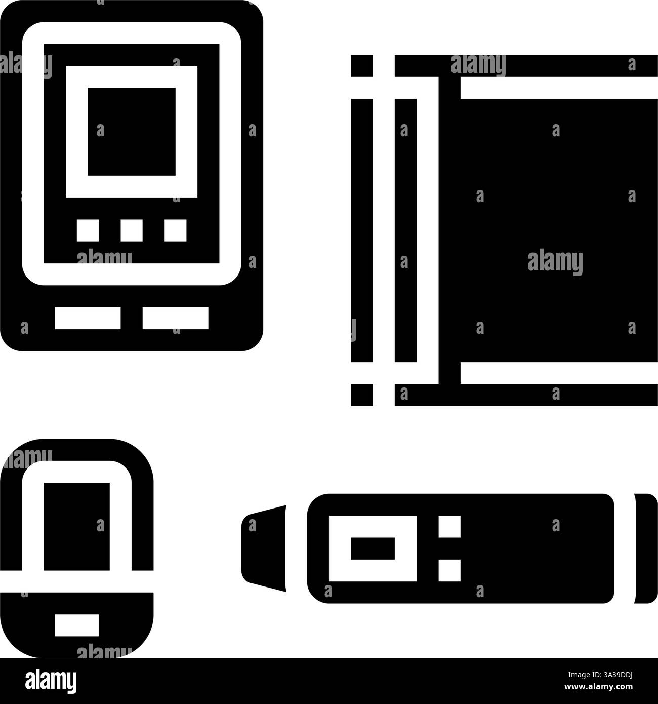 digital health monitoring smart home glyph icon vector illustration ...